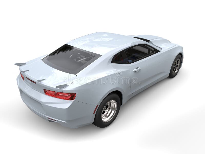 Ghost White Modern Muscle Car - Rear Side View Stock Illustration ...
