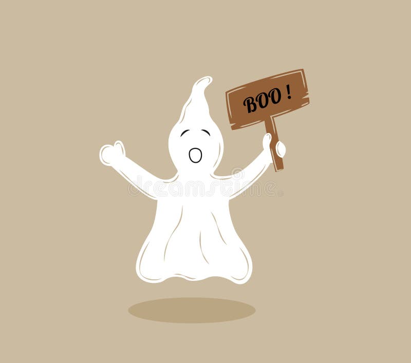 Ghost with wooden table stock illustration. Illustration of spirit ...
