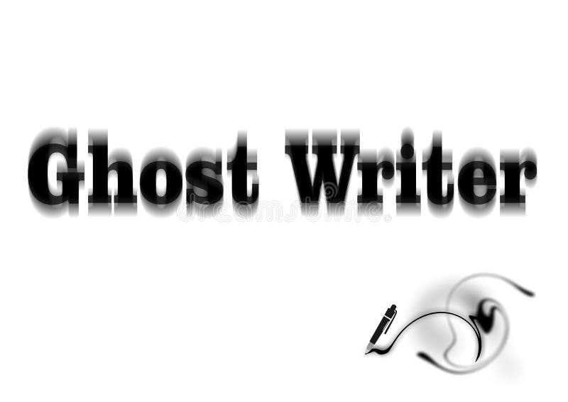 Ghost Writer Text and Illustration Isolated with White Background Image ...