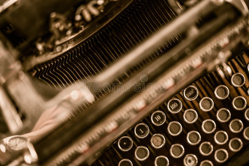 Old typewriter keys stock image. Image of rustic, sheet - 1383301