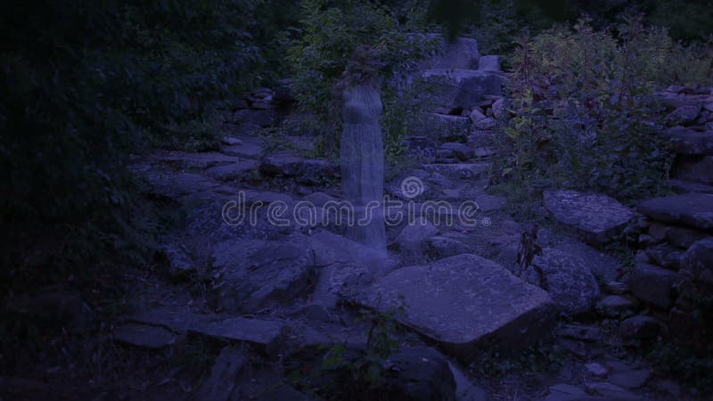 Ghost of a Young Woman in the Forest. Ghost of the Ancient Ruins ...