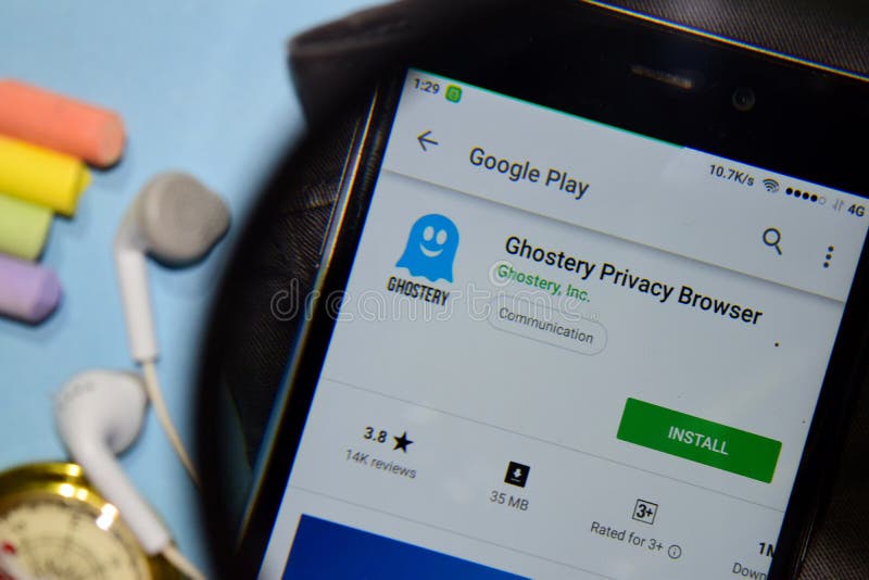 Ghostery Privacy Browser Dev App with Magnifying on Smartphone Screen ...