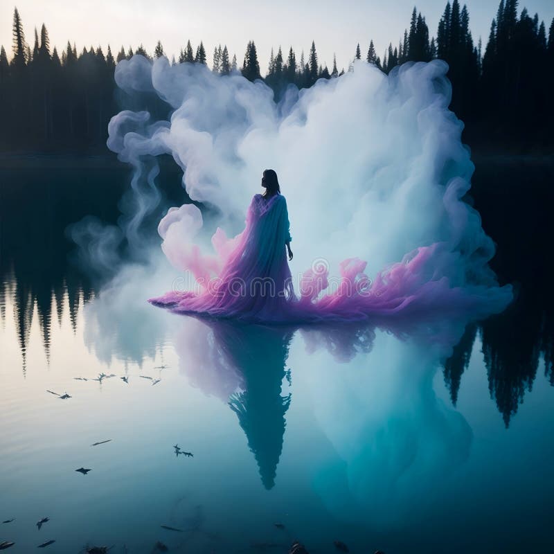 A Ghostly Apparition Formed Out of Mist, Smoke and is Semi-transparent ...