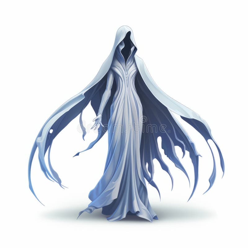 Ghostly Banshee with Blue Wings - Haunting Concept Art Stock ...
