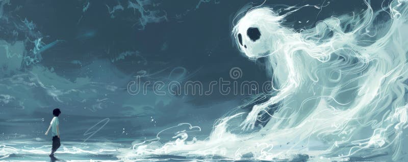 Ghostly Figure Holding Back a Person from Moving Forward ...