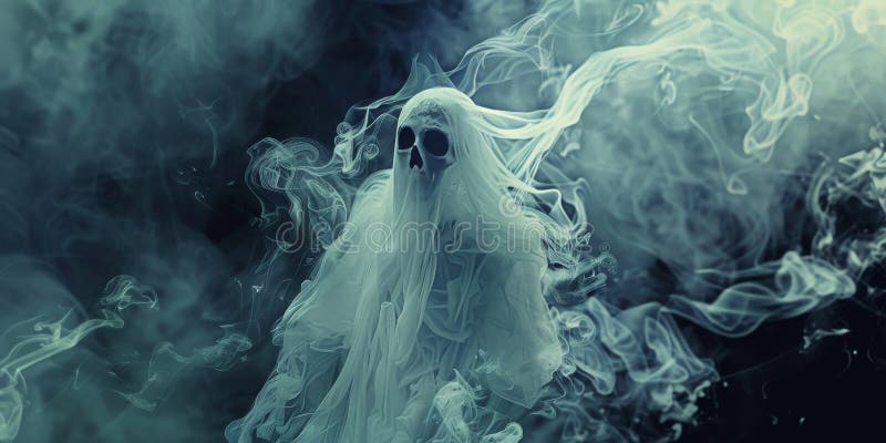 A Ghostly Ghost in a Room Filled with a Fog Stock Photo - Image of ...