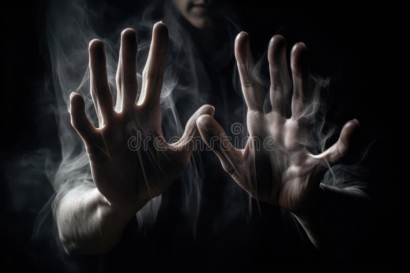 Ghostly Hands Emerging from the Darkness, Reaching Towards the Viewer ...