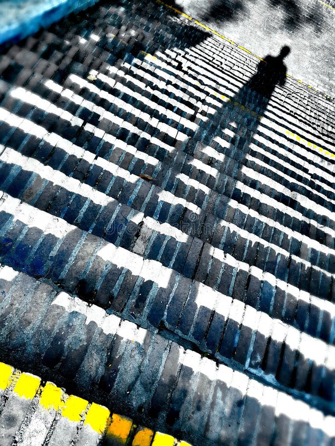 The Ghostly Shadow on the Steps Stock Image - Image of scene, game ...