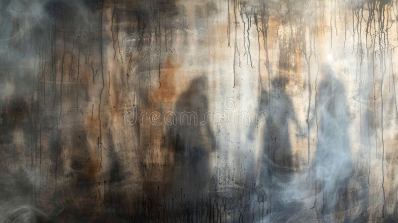 Ghostly Shadows Halloween Backdrop Stock Illustration - Illustration of ...