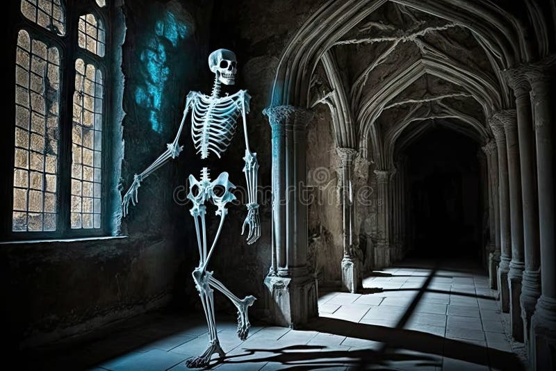 Ghostly Skeleton, Roaming the Halls of Old Castle, Bringing with it a ...
