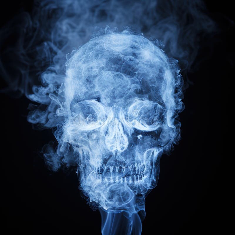 Ghostly Skull Made of Smoke Stock Illustration - Illustration of ...