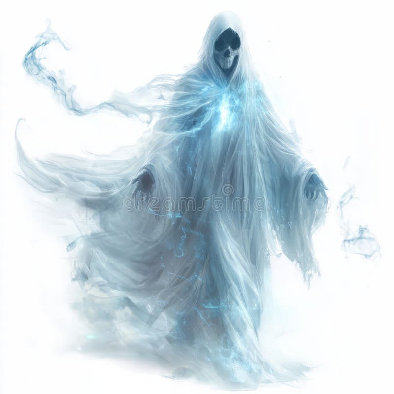 Ghostly Spectral Magic with Wispy Blue-white Energy and Phantom-like ...