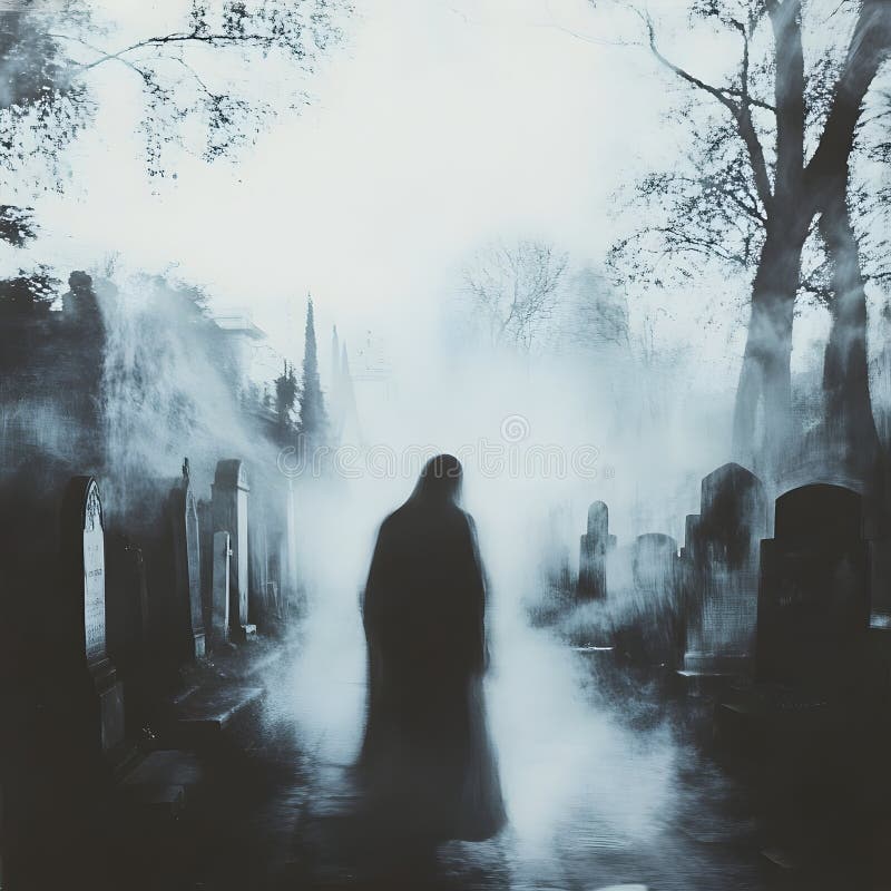 Ghostly Spirits and Ethereal Apparitions Flickering in a Misty ...