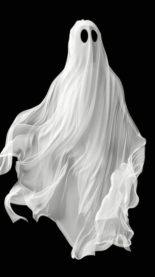 Ghostly White Isolated Halloween Design Stock Illustration ...