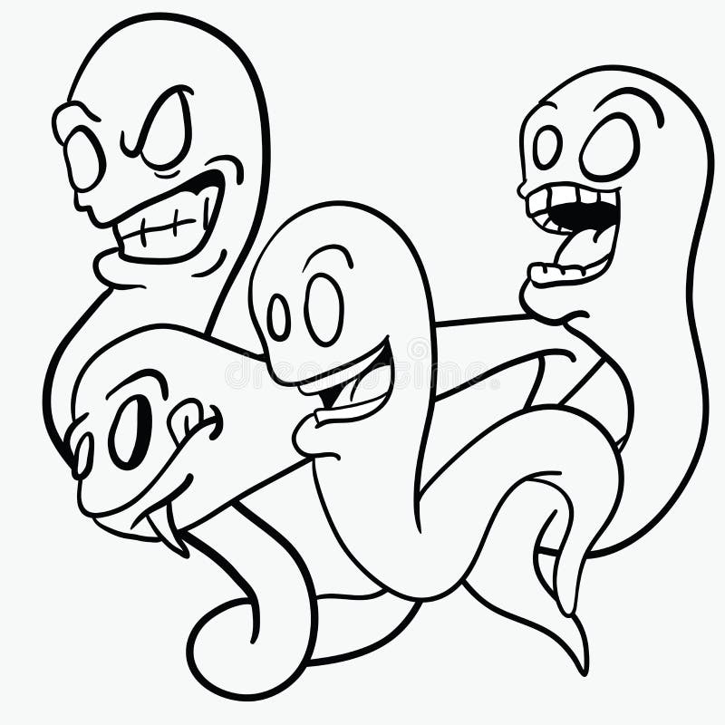 Fat Evil Ghost with Thought Bubble Stock Vector - Illustration of death ...