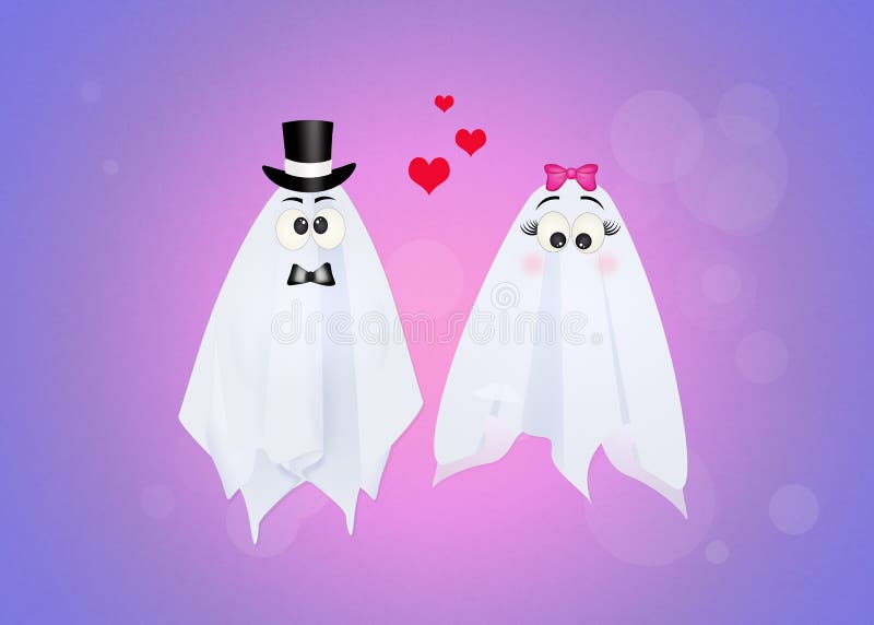 Ghosts couple stock illustration. Illustration of marriage - 76861876