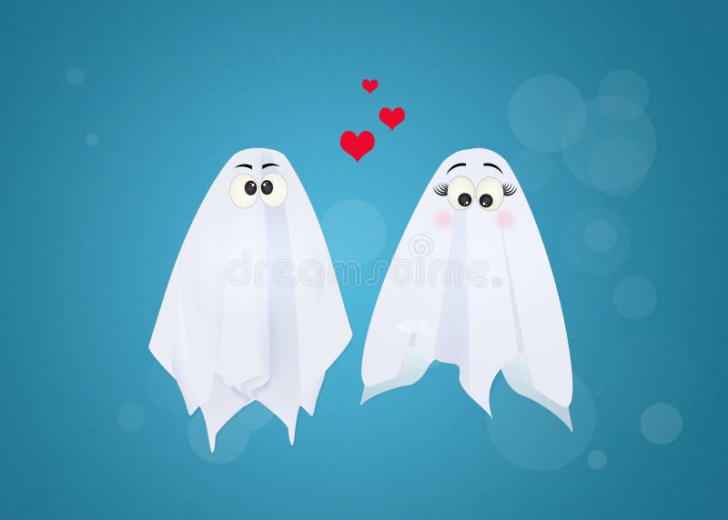Ghosts couple in love stock illustration. Illustration of family - 73875074