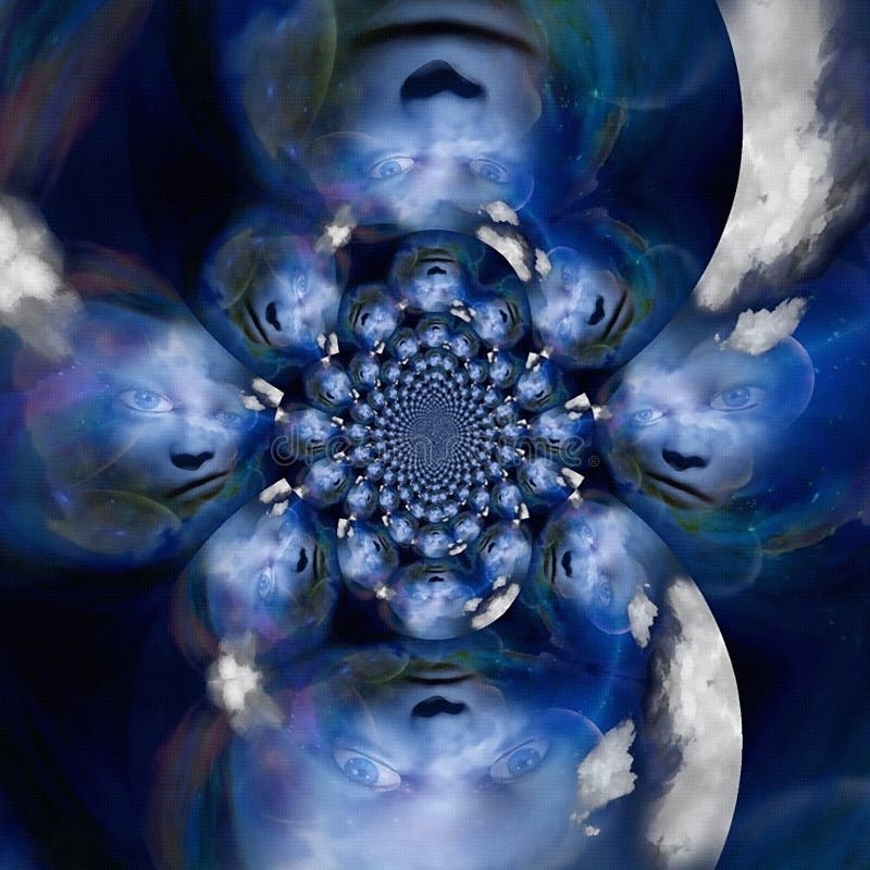 Ghosts faces fractal stock illustration. Illustration of eyes - 237614582