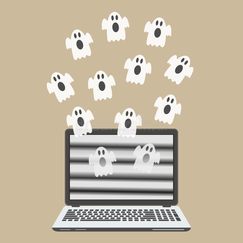 Ghost on TV screen stock vector. Illustration of high - 46300541