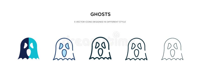 Ghosts Icon in Different Style Vector Illustration. Two Colored and ...