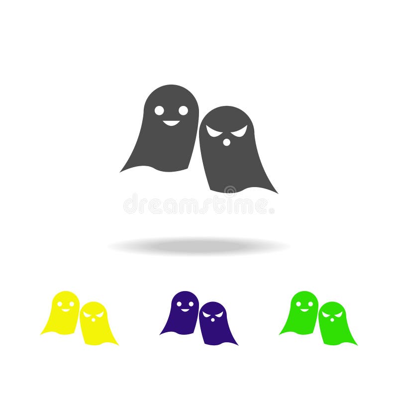 Set of multicolored ghosts stock illustration. Illustration of dead ...