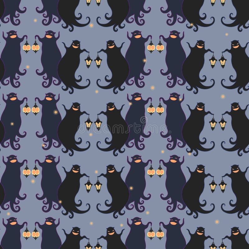 Ghosts Party Seamless Pattern 4 Stock Vector - Illustration of magic ...