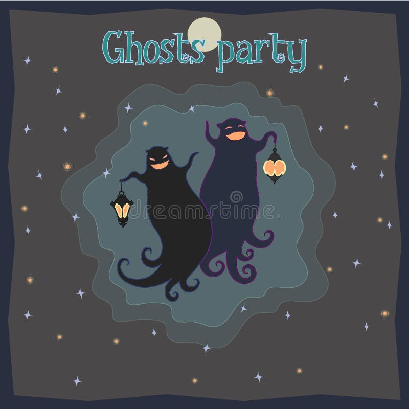 Ghosts party stock vector. Illustration of flyer, magic - 60150291