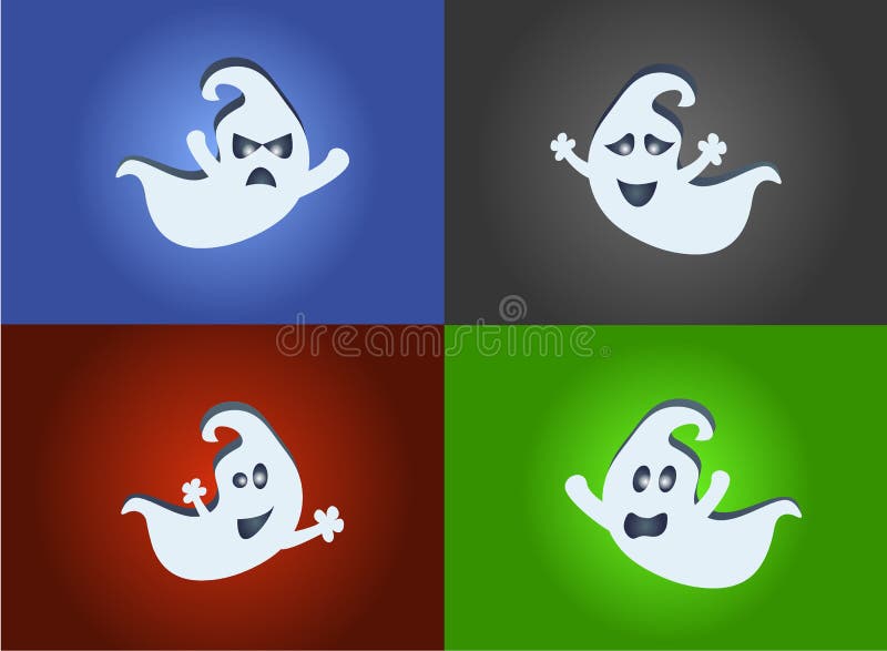 Ghosts Set Vector Illustration. Stock Vector - Illustration of death ...