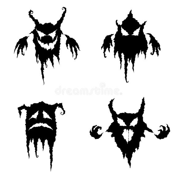 Ghosts. Vector Cartoon Illustrations. Isolated Objects. Demons on White ...
