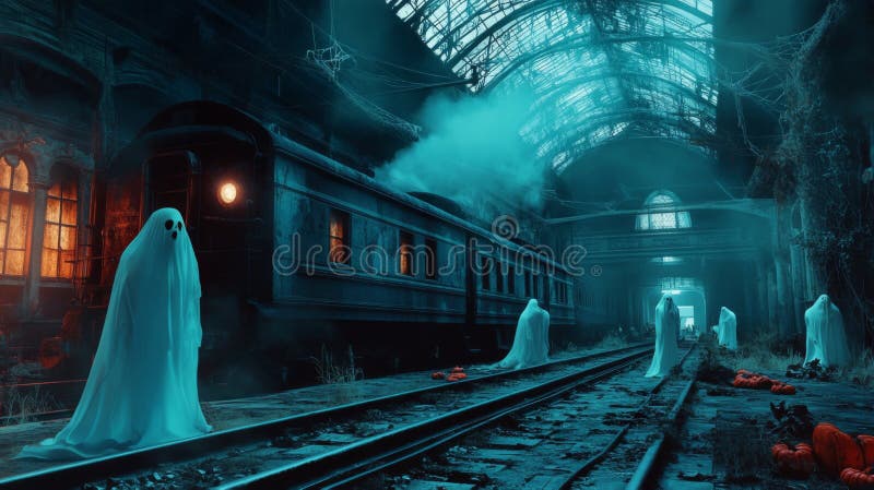 Ghosts Walking on Train Tracks in a Spooky Abandoned Train Station ...