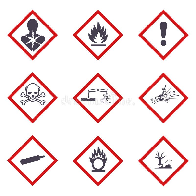 GHS Hazard Symbols for Chemicals Icon Symbol Set of Pictograms Stock ...