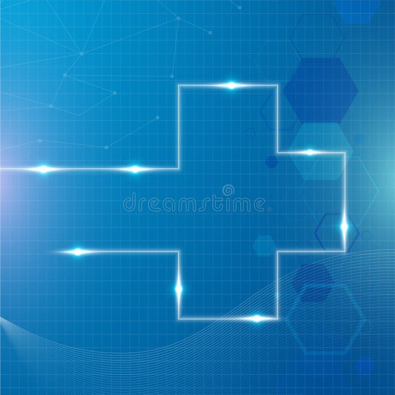 The Light Effect Medical Cross Abtract Blue Background Square Stock ...