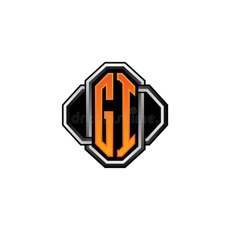 GI Logo Letter Geometric Vintage Style Stock Vector - Illustration of ...