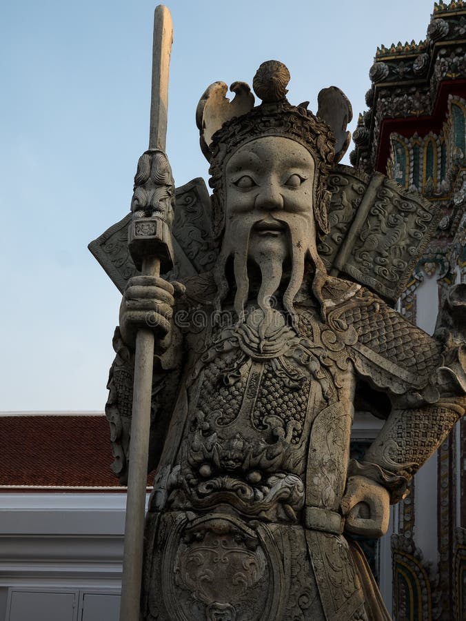 Gian Chinese Guardian Figure at Wat Pho Stock Image - Image of golden ...