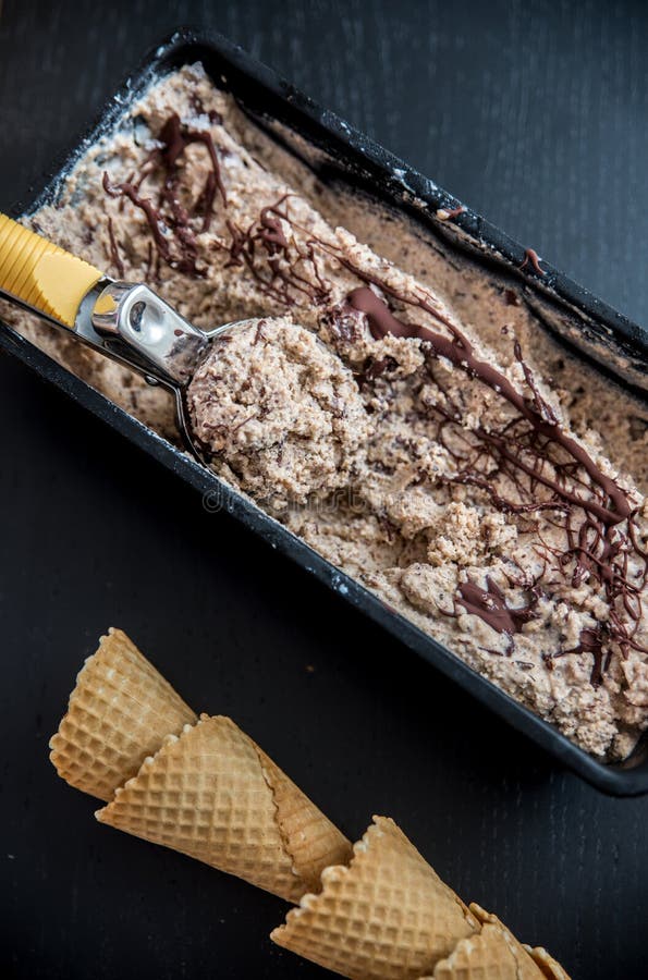 Gianduia Ice Cream stock image. Image of fresh, recipe - 94542215
