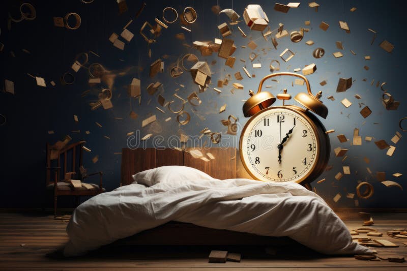 A Giant Alarm Clock Next To a Bed, a Metaphor for the Way Time Can Be a ...