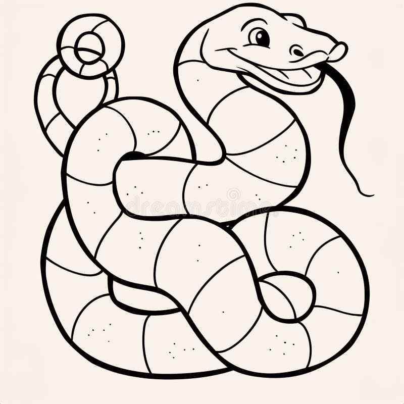 Giant Anaconda - a Black and White Drawing of a Snake Stock ...