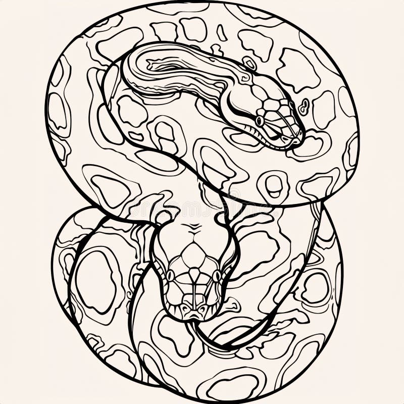 Giant Anaconda - a Drawing of a Snake Stock Illustration - Illustration ...