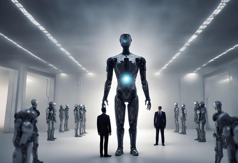 Giant Artificial Intelligence that Shines Stock Illustration ...