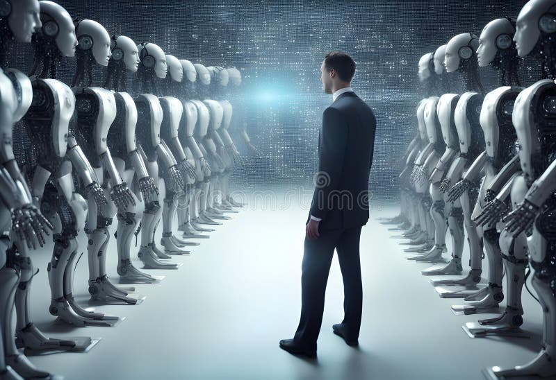 Giant Artificial Intelligence that Shines Stock Illustration ...