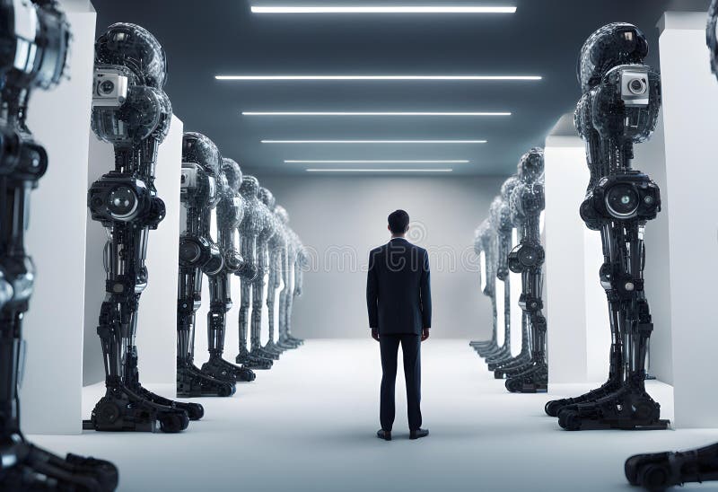 Giant Artificial Intelligence that Shines Stock Illustration ...