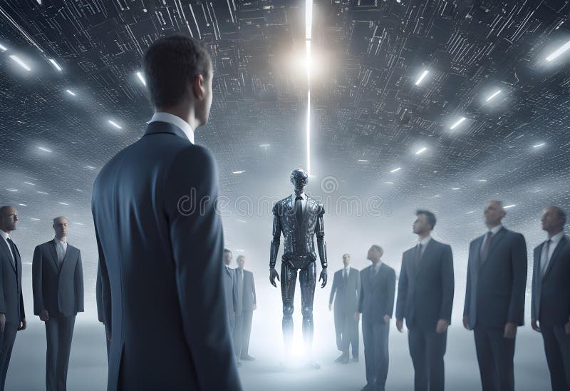 Giant Artificial Intelligence that Shines Stock Illustration ...