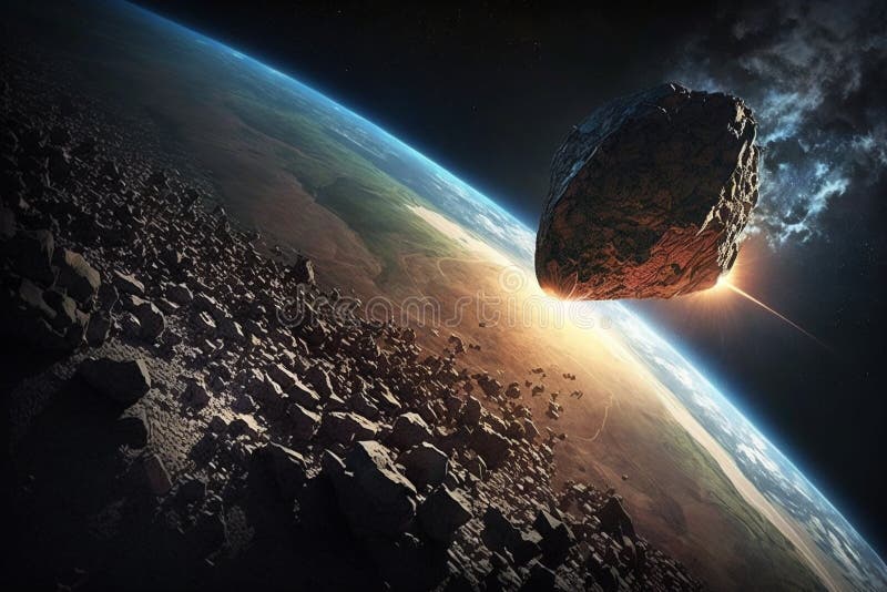 The Cosmic Cataclysm. Giant Asteroid Colliding with a Planet or Earth ...