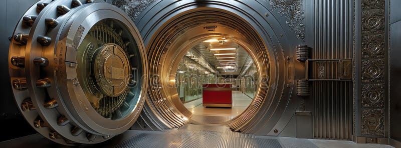 Giant Bank Vault, AI Generated Stock Illustration - Illustration of ...