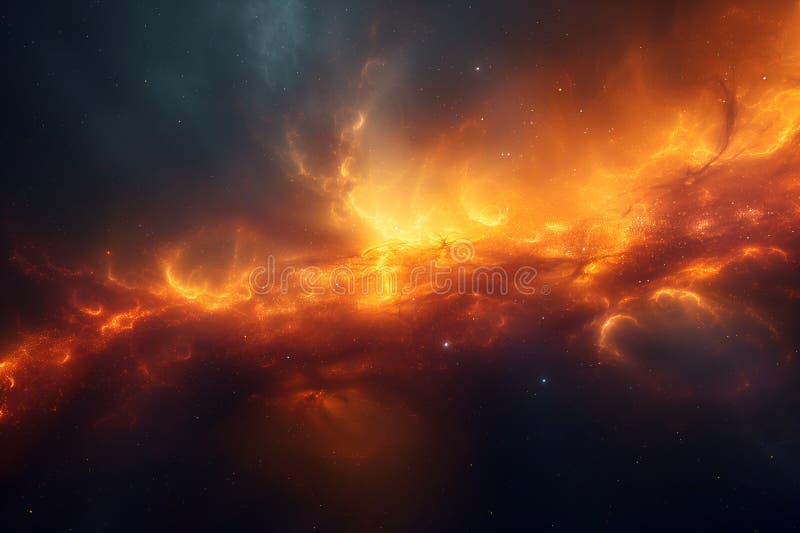 Giant Beautiful Gas Nebulae in the Universe. Stock Illustration ...