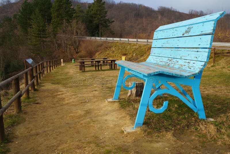 Giant bench stock photo. Image of italy, grass, hill - 170811096