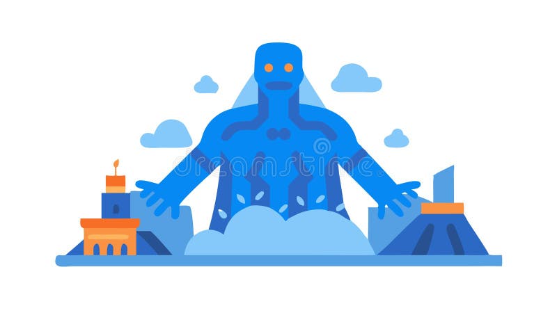 Giant Blue Creature Emerging from Water, a Mythical Beast of the Depths ...