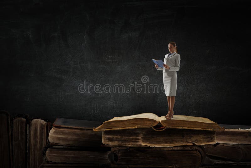 Giant Book and Reading Person Stock Image - Image of read, book: 181121741