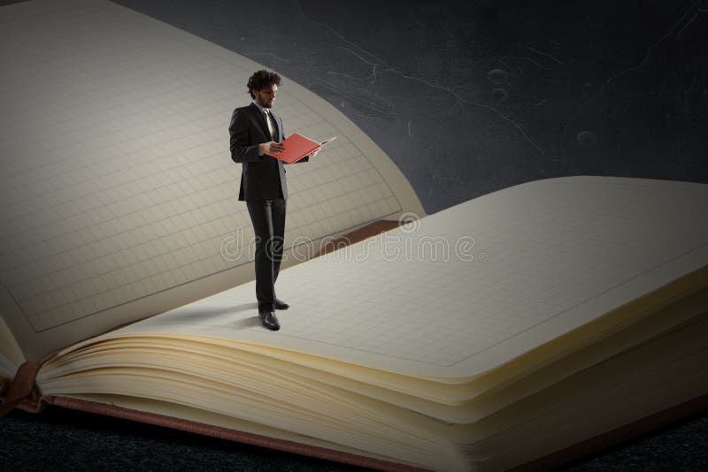 Giant Book and Reading Person Stock Photo - Image of dreamy, model ...