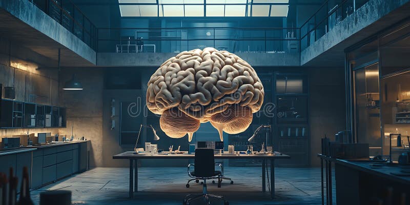 Giant Brain SciFi Image Futuristic Lab Neural Network Background ...